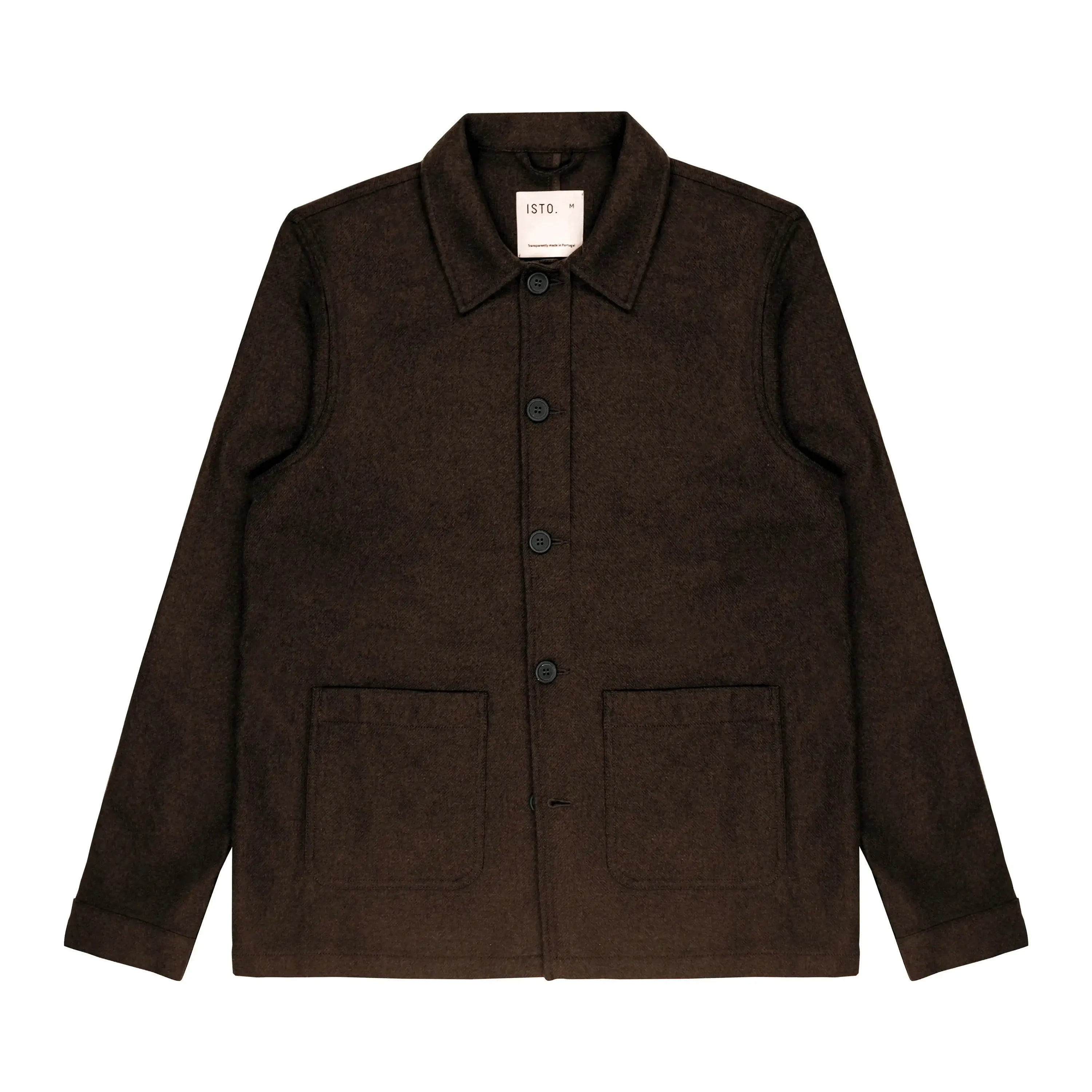 Recycled Wool Work Jacket Brown - Recycled Wool | ISTO.